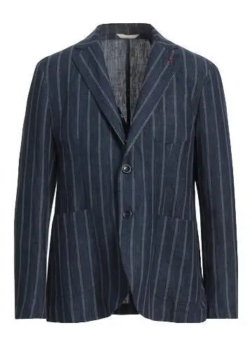 AT.P.CO Striped Linen Blazer - Navy