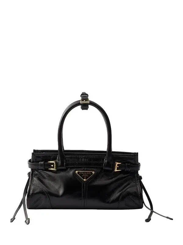 Prada Bonnie Leather Mini Handbag - Black