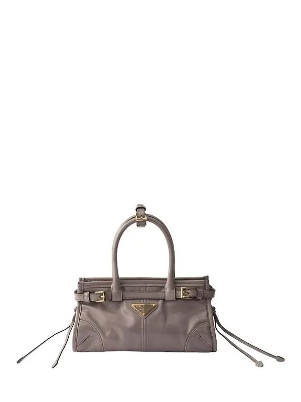 Prada Bonnie Leather Mini Handbag - Grey