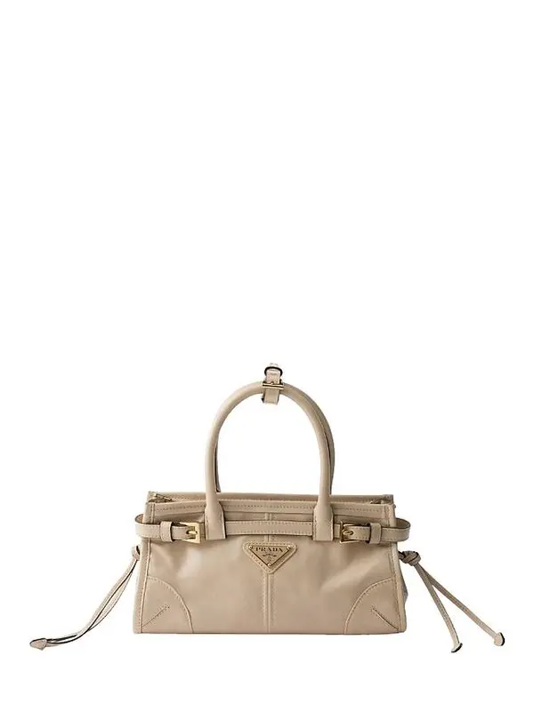 Prada Bonnie Leather Mini Handbag - Neutral