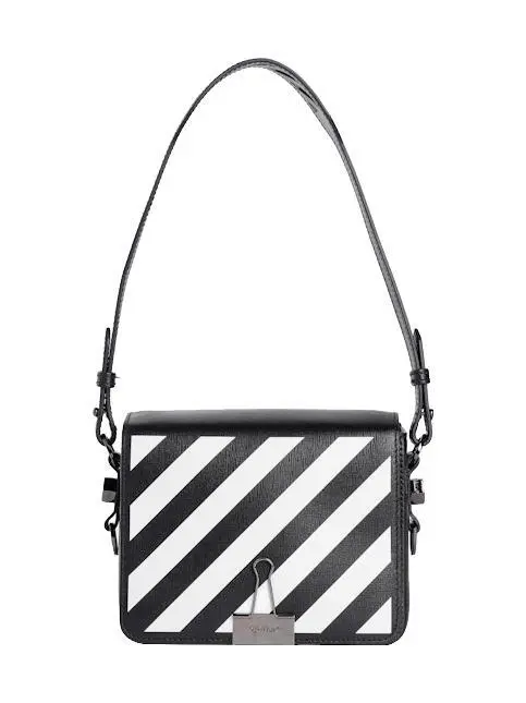 Off-White Binder Clip Diag Flap Bag - Black/white