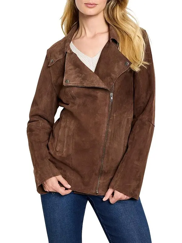 NIC+ZOE Suede Snap Jacket - Clove