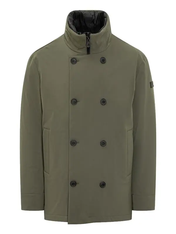 Peuterey Double-breasted Jacket With High Collar - Green