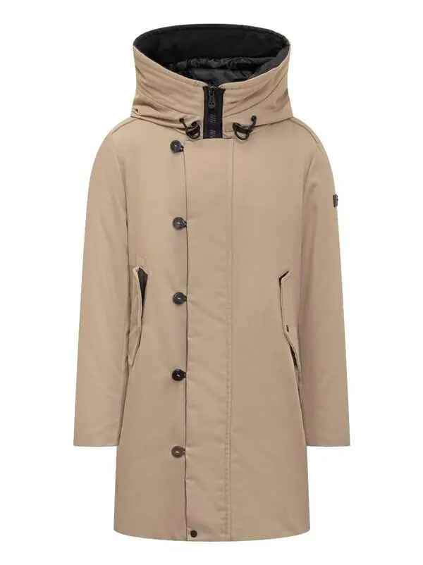 Peuterey Coat With Technical Hood - Beige