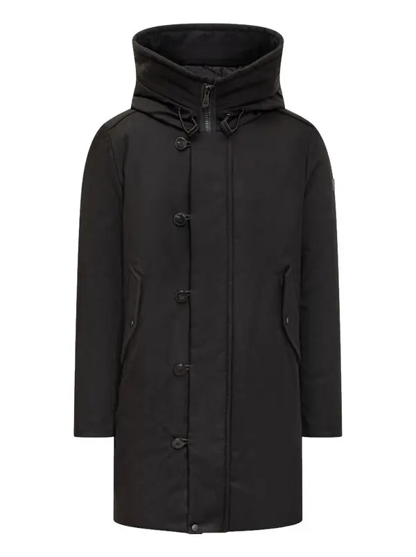 Peuterey Parka With Hood And Button Closure - Black