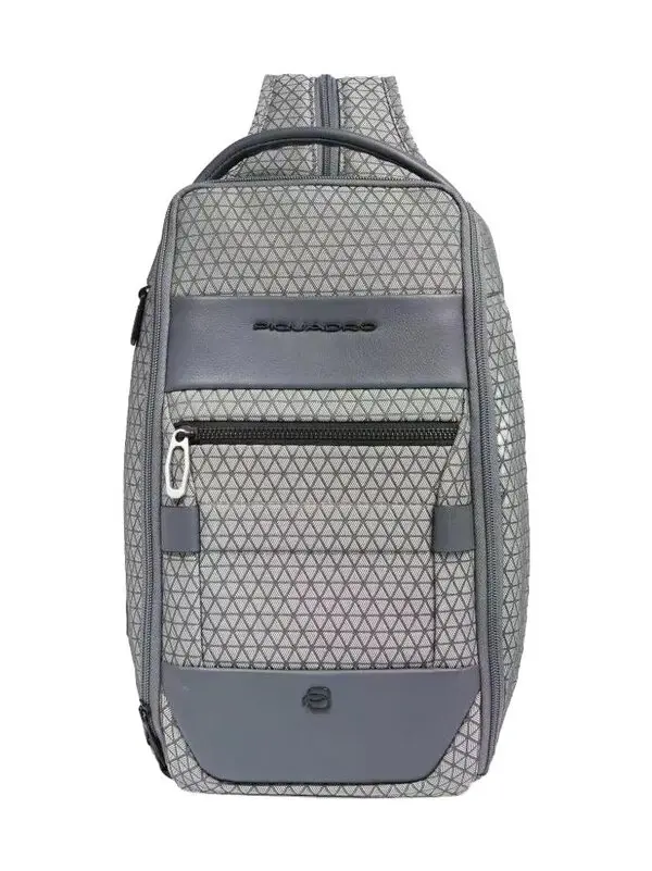 PIQUADRO Geometric-patterned Backpack - Grey