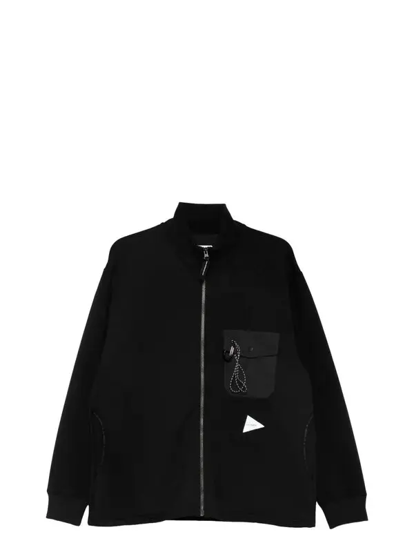 AND WANDER Zip-up Sweatshirt - Black