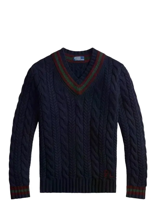 Polo Ralph Lauren Cable-knit V-neck Sweater - Blue