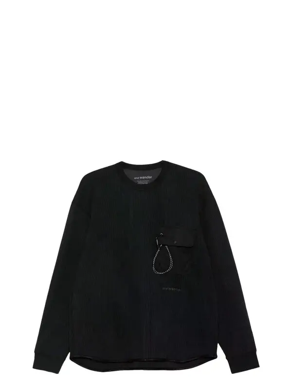 AND WANDER Flap-pocket Sweatshirt - Black