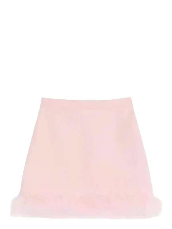 Valentino Garavani Crepe Couture Feather-trim Mini Skirt - Pink