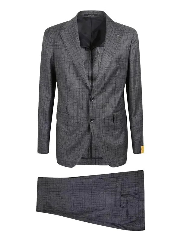 Tagliatore Checked Two-piece Suit - Grey