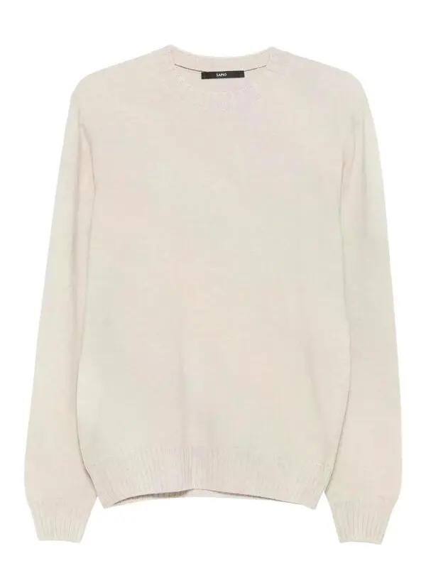 SAPIO Ribbed Crewneck Sweater - Neutrals
