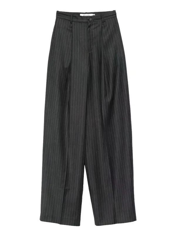 AYA MUSE Pinstripe Pleated Trousers - Grey