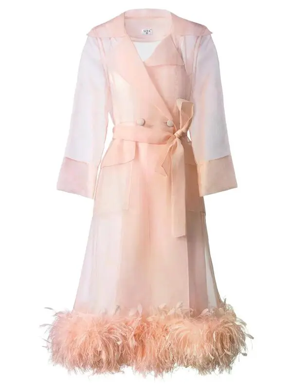 LITA COUTURE Organza Midi Trench Dress - Pink