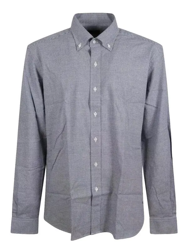 FAY All-over Pattern Long-sleeve Shirt - Blue