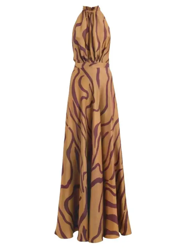 Raquel Diniz Giovanna Halterneck Maxi Dress - Neutrals