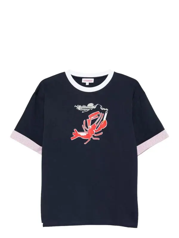 CHARLES JEFFREY Lobster-print T-shirt - Blue