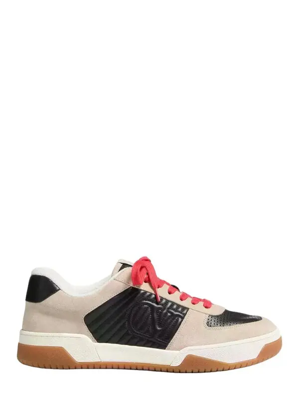 Valentino Garavani Logo-detail Leather Sneakers - Neutrals