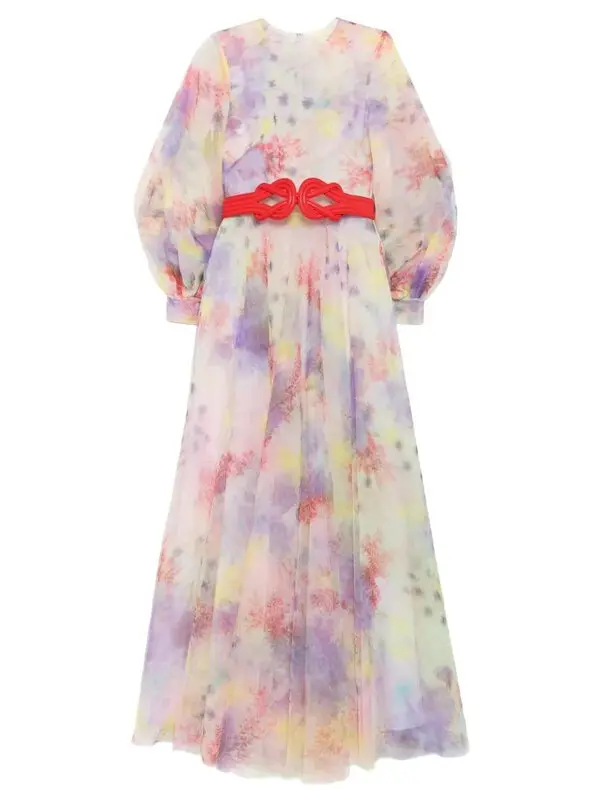 SAIID KOBEISY Floral-printed Tulle Gown - Pink