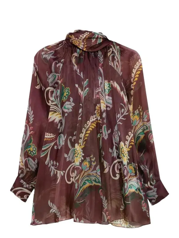 Etro Paisley-print Silk Blouse - Red