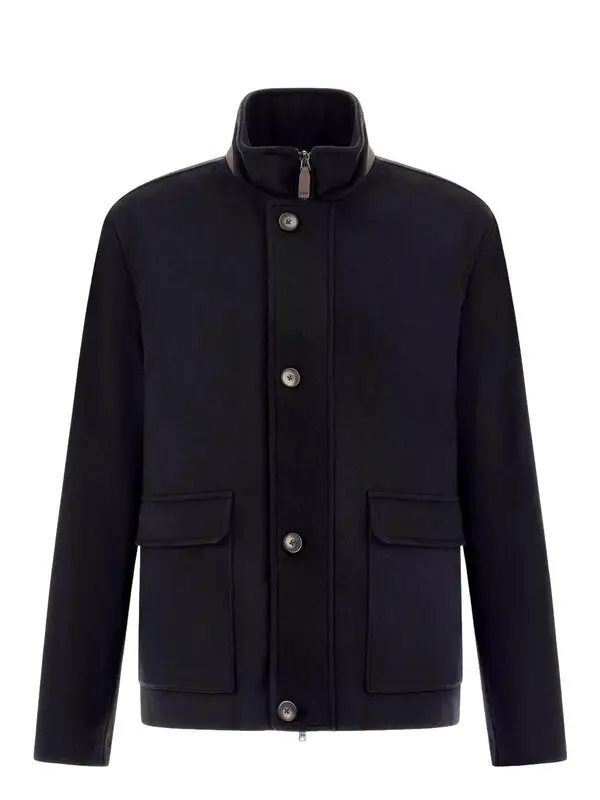 Herno Buttoned High-neck Jacket - Blue