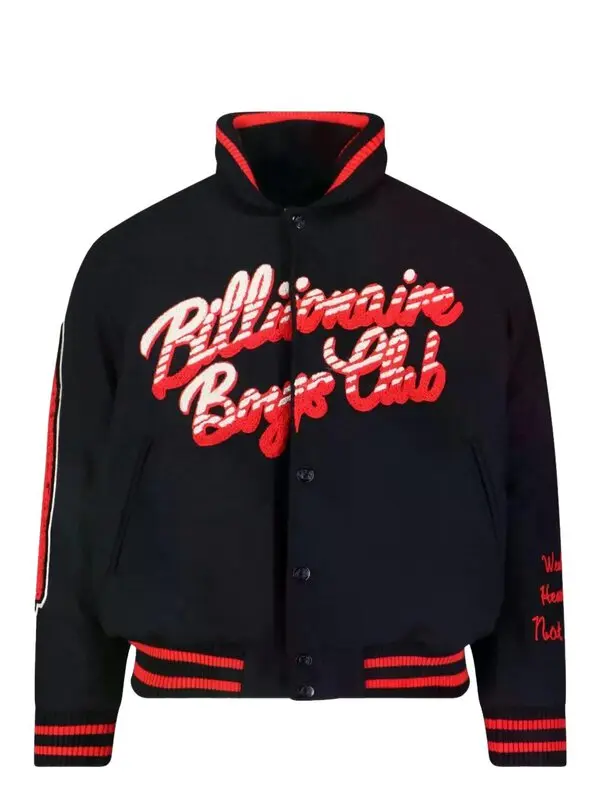 BILLIONAIRE BOYS CLUB Script Og Varsity Bomber Jacket - Black