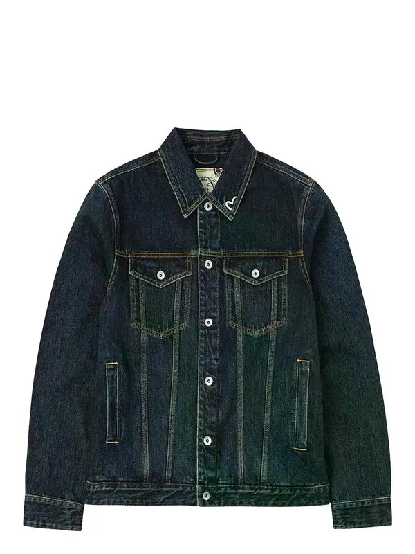 EVISU Buttoned Brushstroke Denim Jacket - Blue