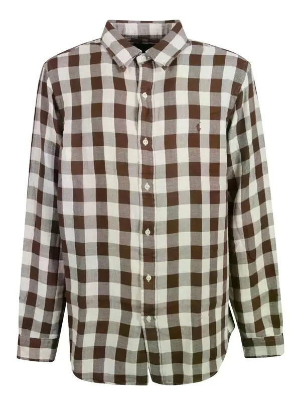 Polo Ralph Lauren Checked-logo Shirt - Brown