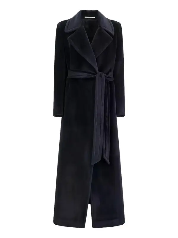 Tagliatore Belted Wrap Coat - Blue