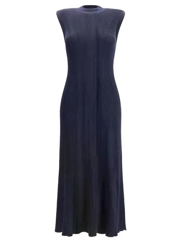 SA SU PHI Ribbed Sleeveless Midi Dress - Blue