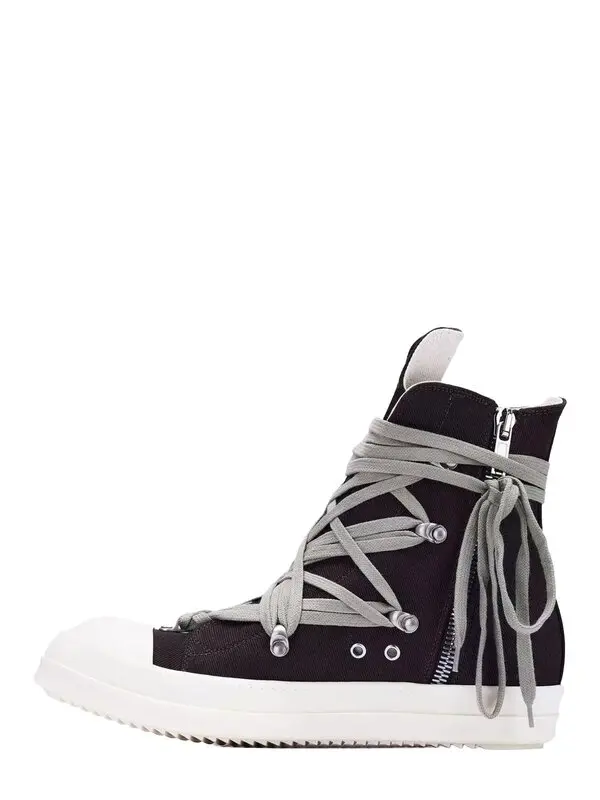 Rick Owens Lace-up Zip Sneakers - Black