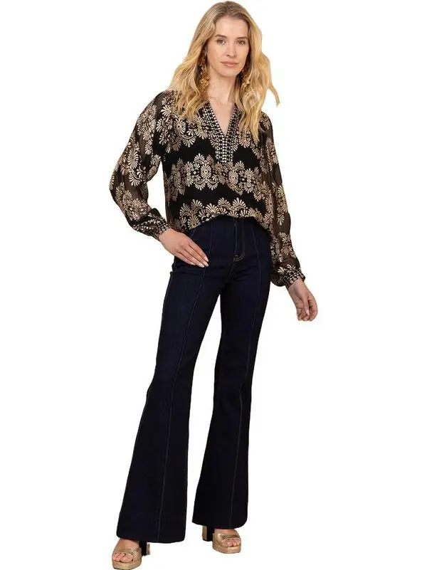 Hale Bob Lexie Satin Top - Black