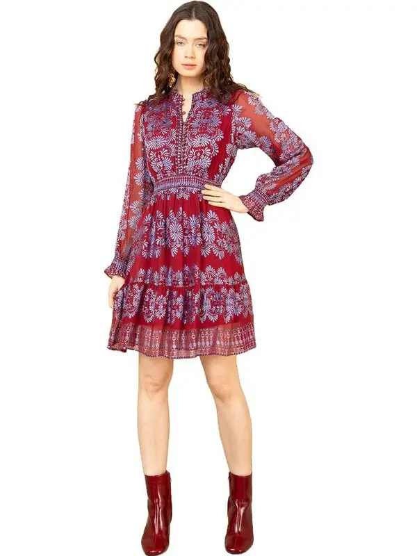 Hale Bob Jaycee Satin Mini Dress - Red