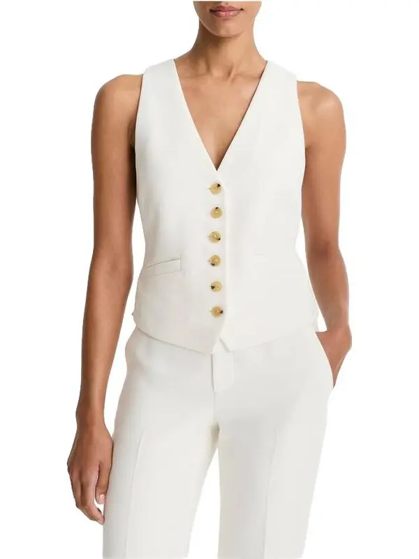 Vince Sculptural Fitted Vest - White