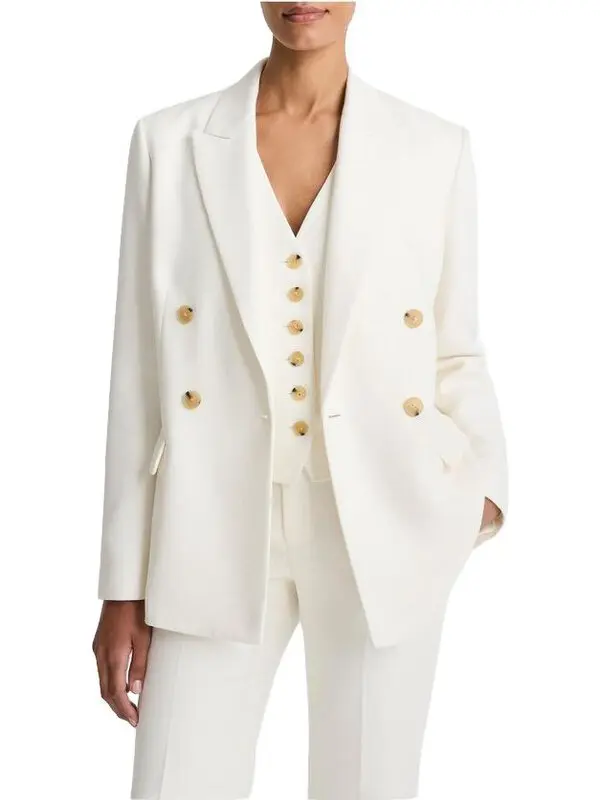 Vince Tailored Double-breasted Blazer - White