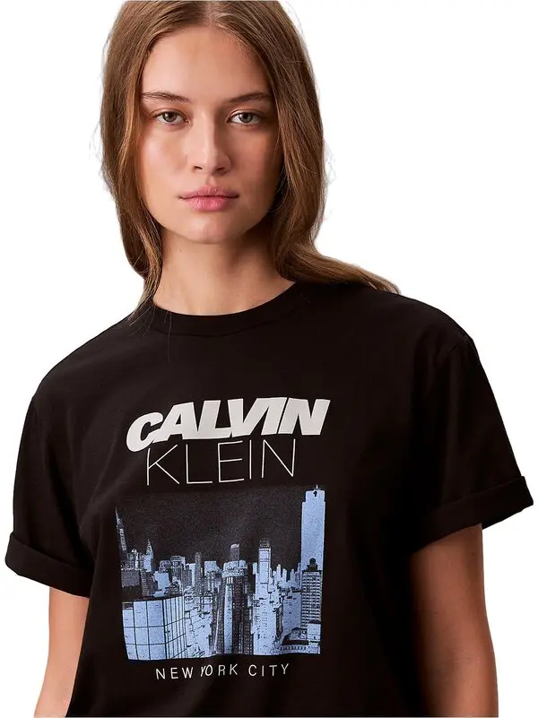 Calvin Klein City Logo Graphic Boxy T-shirt - Black