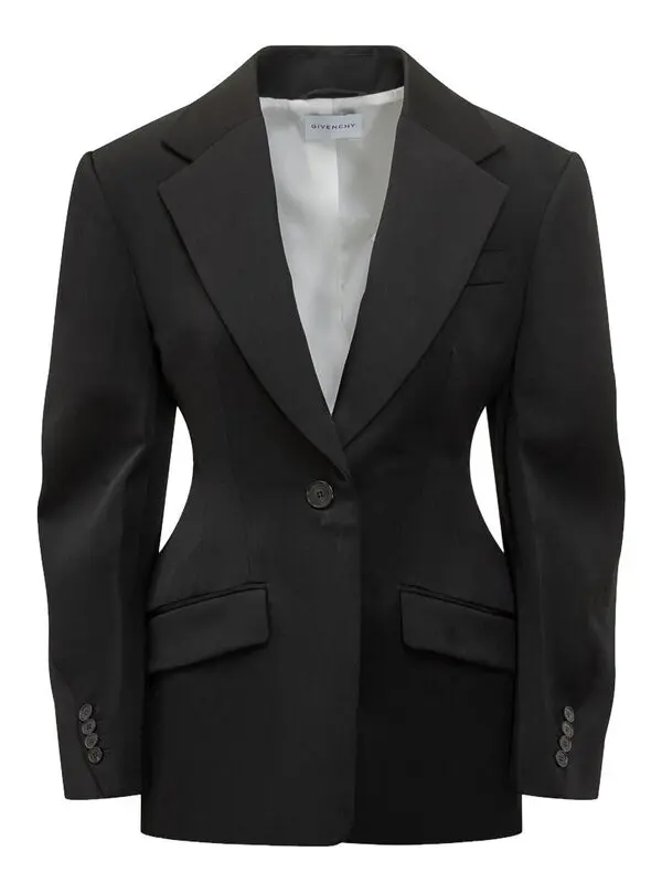 Givenchy Cocoon Wool Jacket - Black