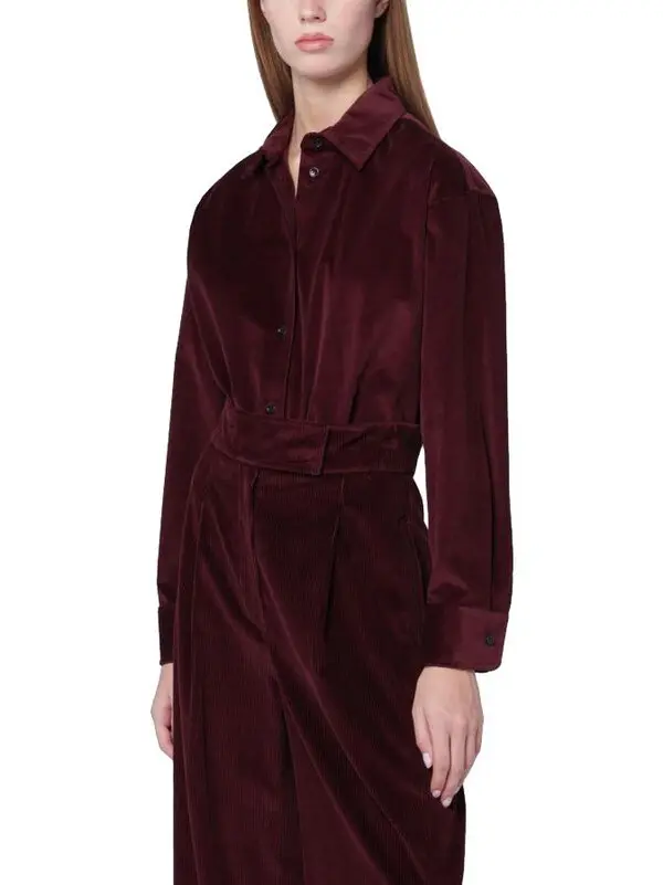 Max Mara Velvet Shirt-body - Burgundy