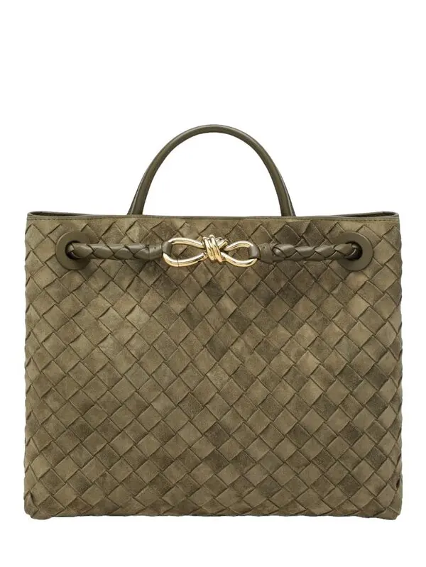 Bottega Veneta Medium Andiamo Bag In Suede - Green