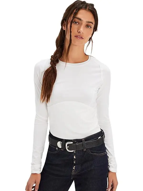 Free People Protagonist Long Sleeve Top - Ivory