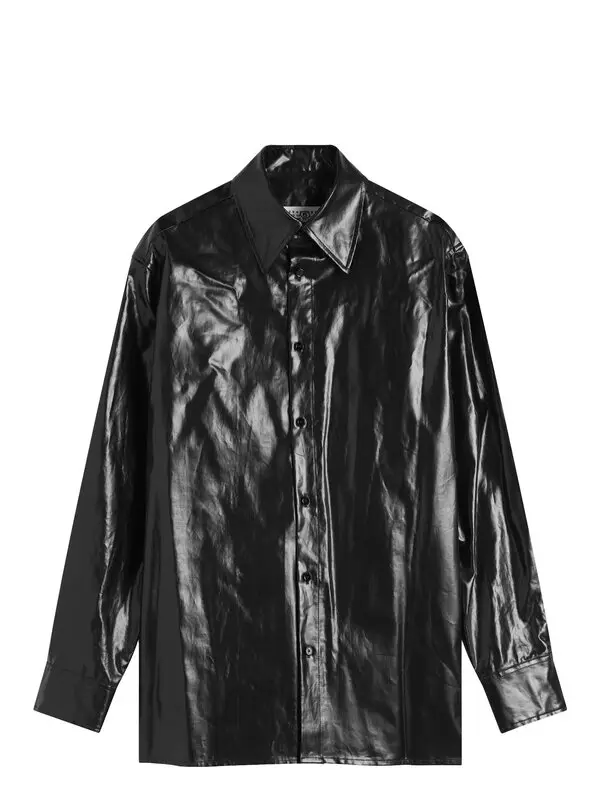 MAISON MARGIELA Coated Linen Shirt - Black