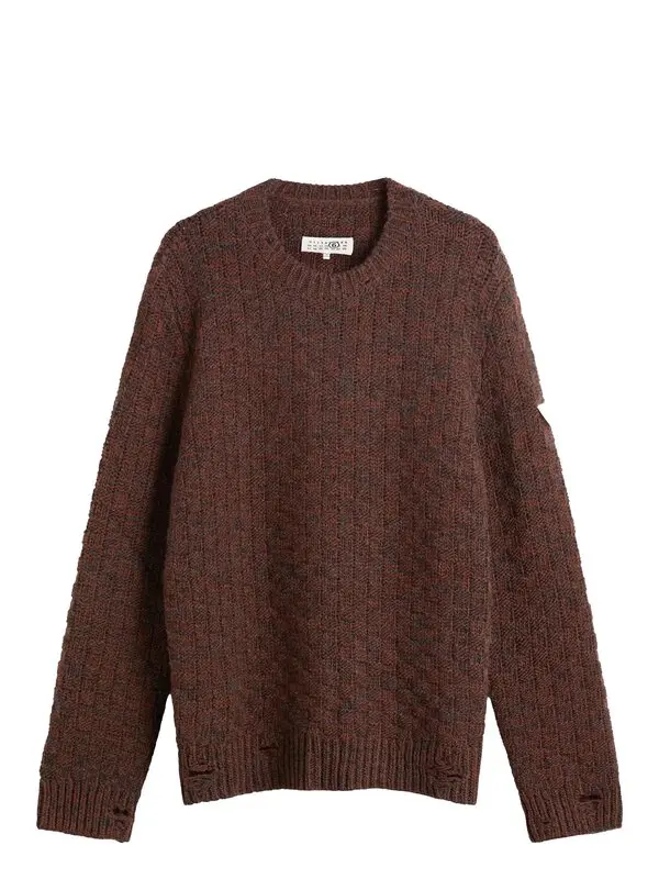 MAISON MARGIELA Woven Jumper - Dark Grey Melange - Brown