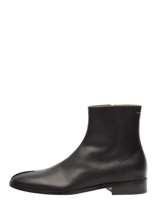 MAISON MARGIELA Seam Stitch Leather Ankle Boots - Black