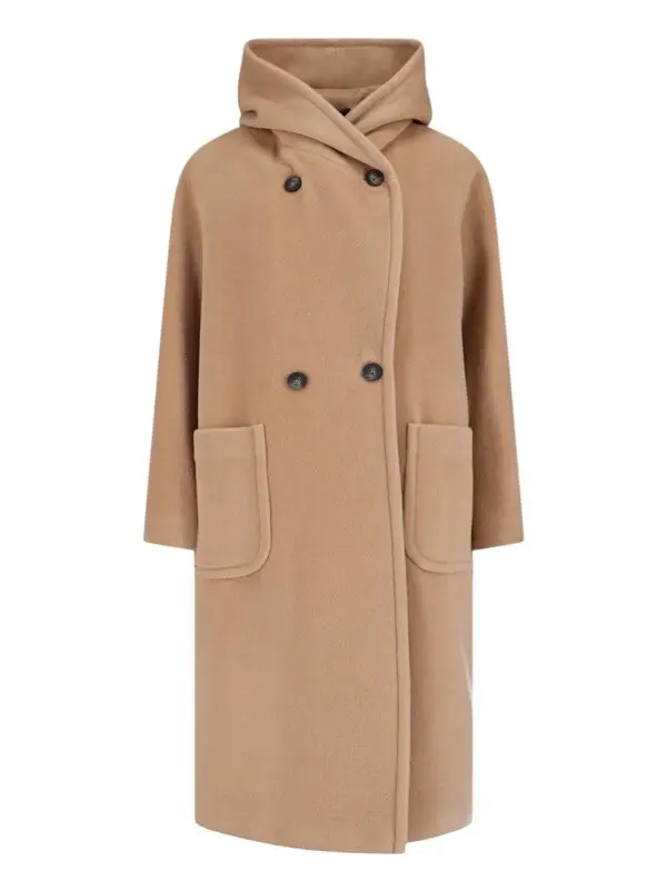 Tagliatore Hooded Coat - Brown