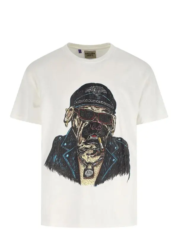 GALLERY DEPT. Oct Biker Dog' T-shirt - White