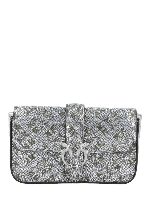 Pinko Love One Sloucht Baby Crossbody Bag - Silver