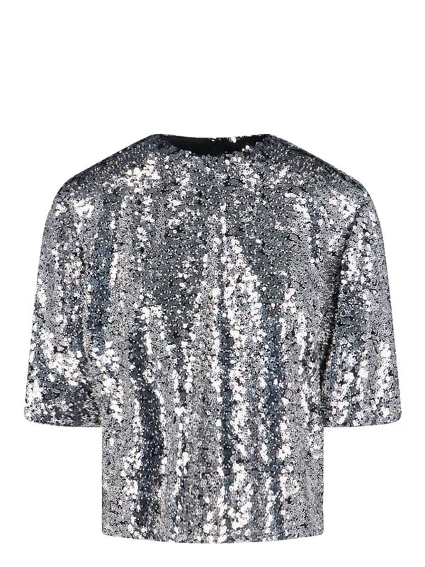 Isabel Marant Helga Sequin Top - Silver