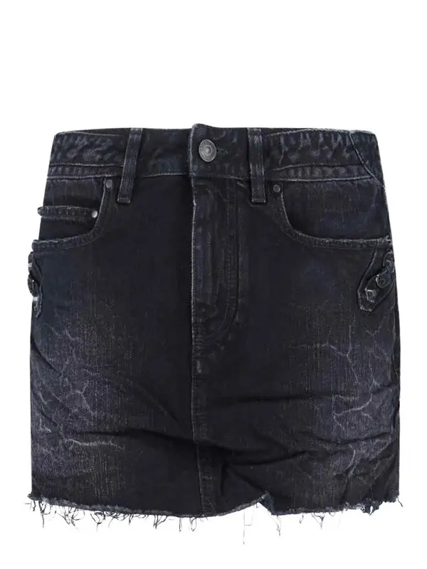 Balenciaga City' Mini Denim Skirt - Black