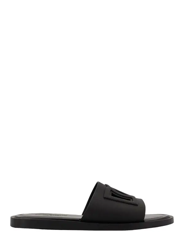 Dolce & Gabbana Rubber Slide Sandals - Black