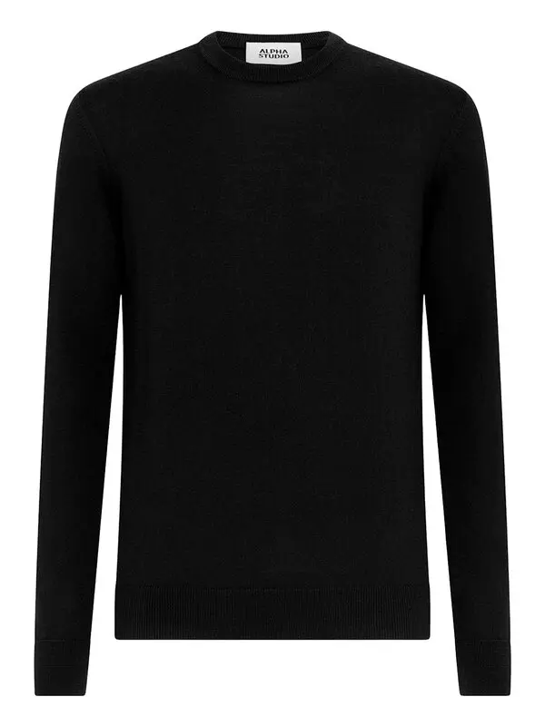 Alpha Studio Wool Sweater - Black